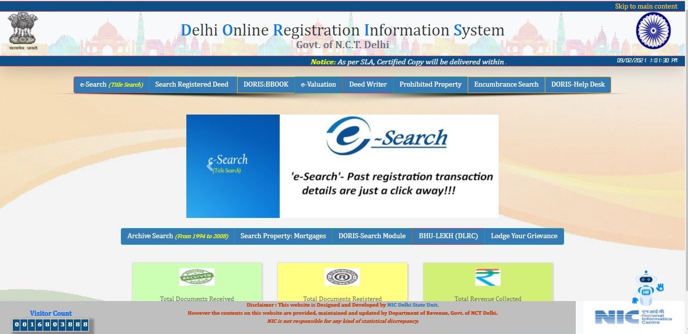IGRS Delhi: Delhi Online Registration Information System (DORIS)