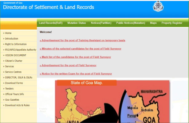 Goa Land Records : Search Land Survey Map Goa, Form and 14 & more