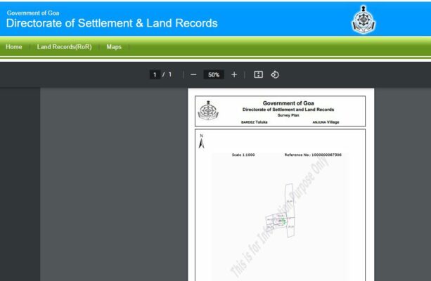 Goa Land Records : Search Land Survey Map Goa, Form and 14 & more