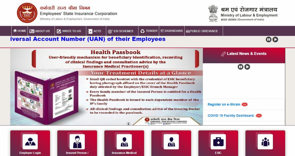 ESIC portal employer and employee login and registration