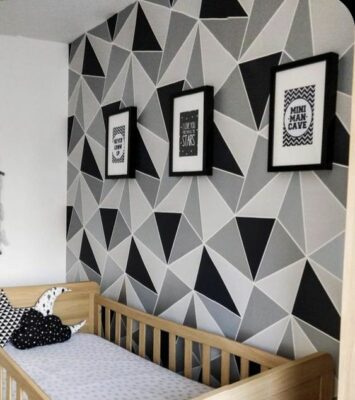 Geometric wall design and ideas for living room