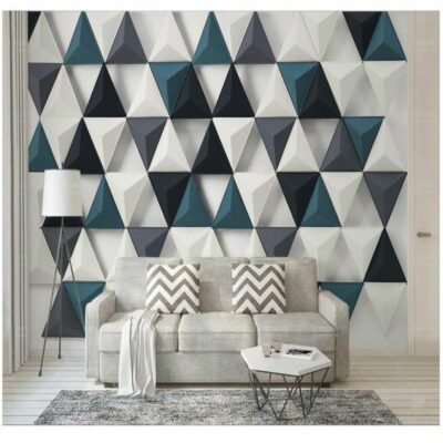 Geometric wall design and ideas for living room