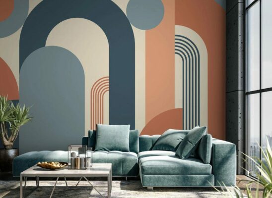 Geometric wall design and ideas for living room