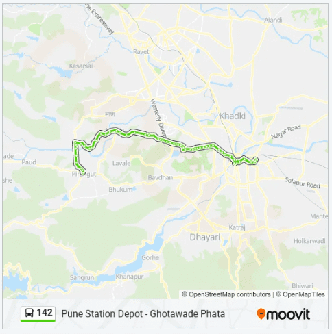 142 Bus Route Pune: Ghotawade Phata to Pune Station Bus Stand