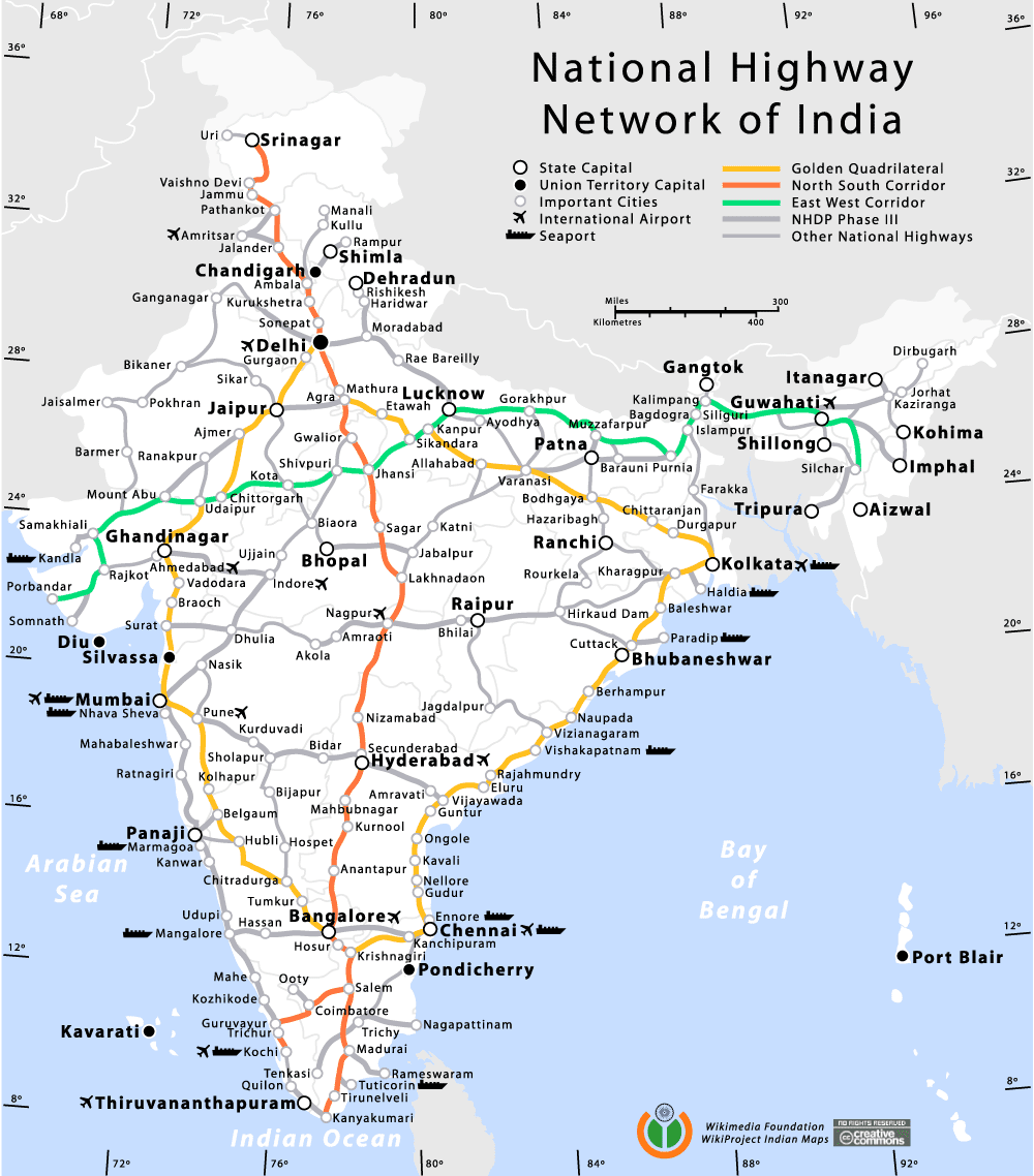 NH44 Route And Map Of Srinagar Kanyakumari Highway
