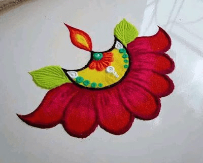 Modern Rangoli Kolam Designs with Colours
