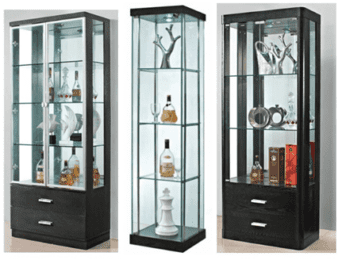 Wooden and Glass Showcase Designs for living Room