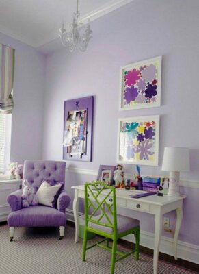Purple Two-Color Combination for Bedroom Walls in 2023