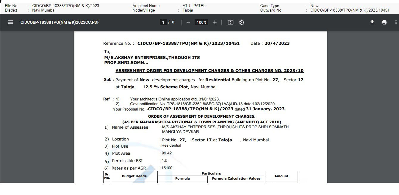 Steps to check Cidco-issued commencement certificate online