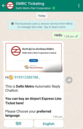 DMRC launches WhatsApp-based ticketing service on Airport Line