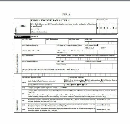 ITR-2 for AY 2023-24: Eligibility