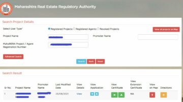 How to search a project on RERA website?