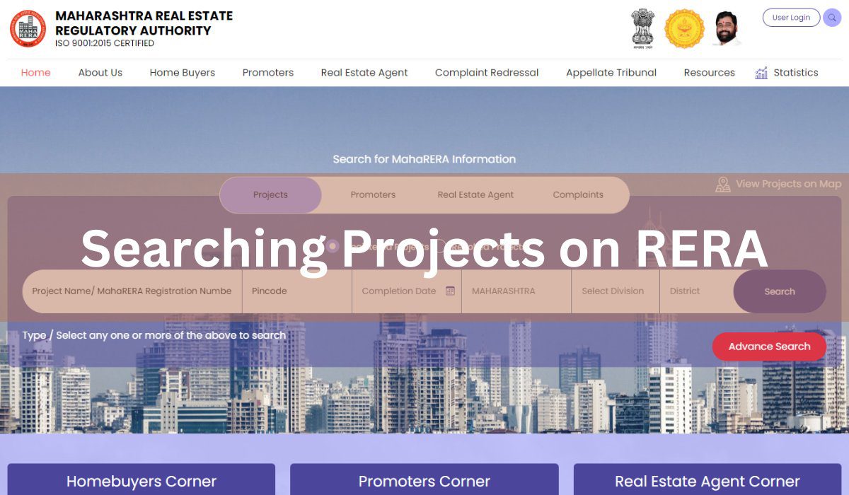 How to search a project on RERA website?
