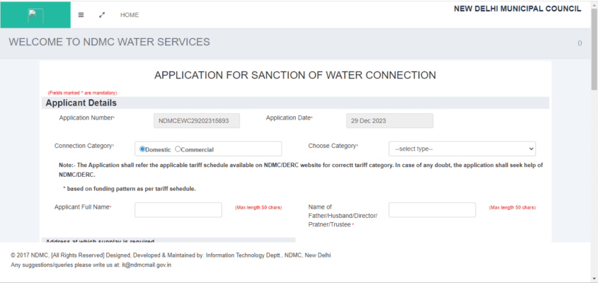 NDMC water bill payment online