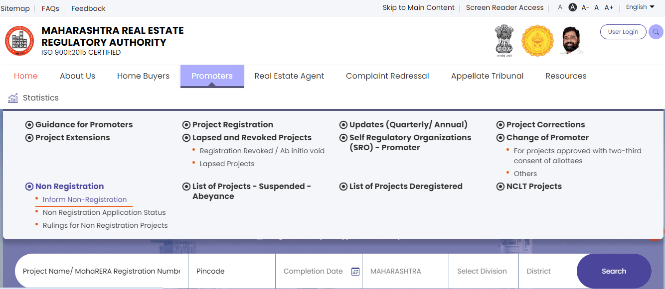 What to do if a project is not MahaRERA registered?