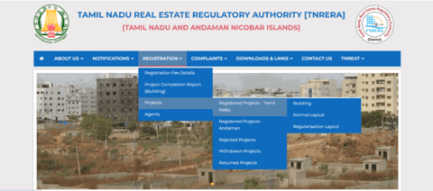 TNRERA: View registered projects, rules and charges