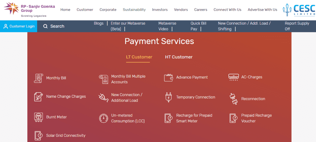 CESC bill payment online and offline procedure