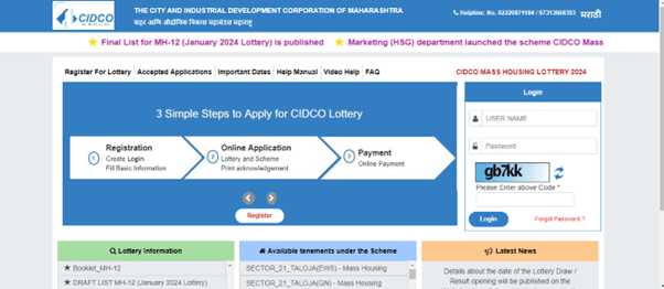 Cidco lottery 2024 lucky draw on July 19