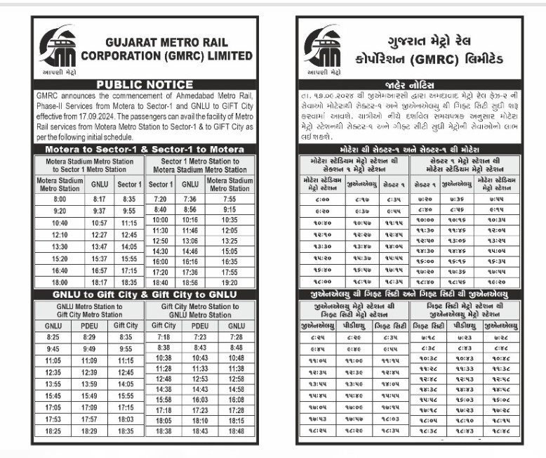 Ahmedabad Metro Route Station List: Phases & GMRC Latest News